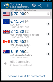 Xe-currency app - Le Globe Trotteur